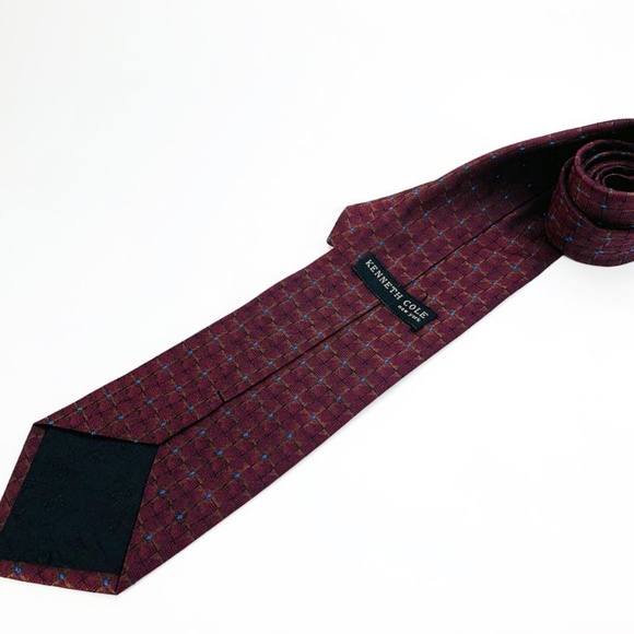 Kenneth Cole | Accessories | Kenneth Cole Tie 0 Silk Red Geometric ...